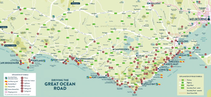 Great Ocean Road Map - Stops, Attractions, Beaches and Facilities ...