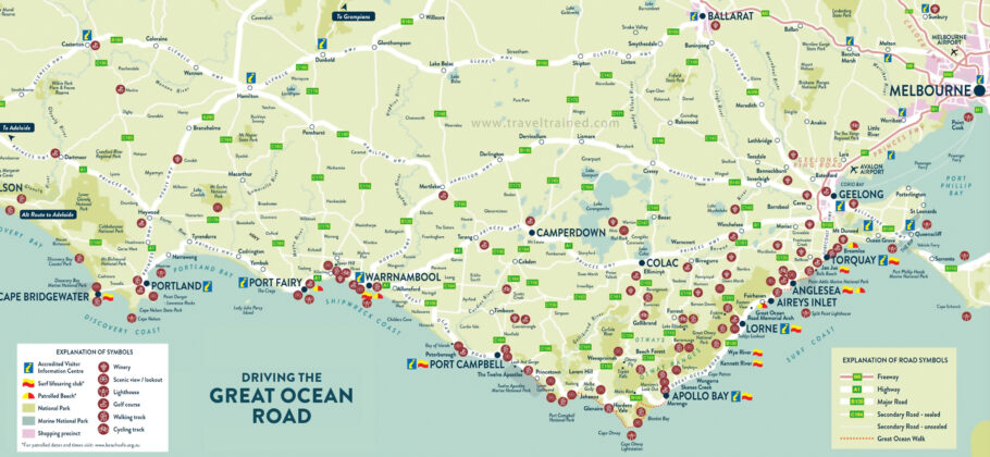 Great Ocean Road Map - Stops, Attractions, Beaches and Facilities ...